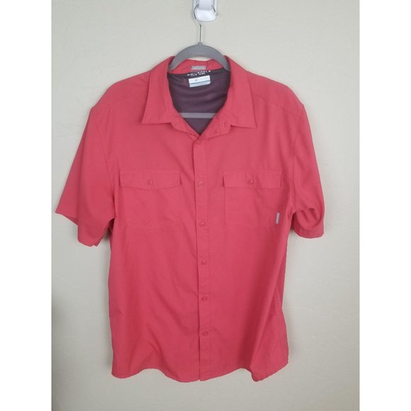 Columbia | Shirts | Columbia Mens Red Button Down Short Sleeve Collar ...